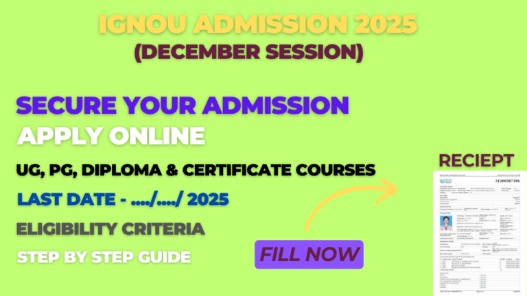 IGNOU Admission 2025 (December Session): Apply Online for UG, PG ...